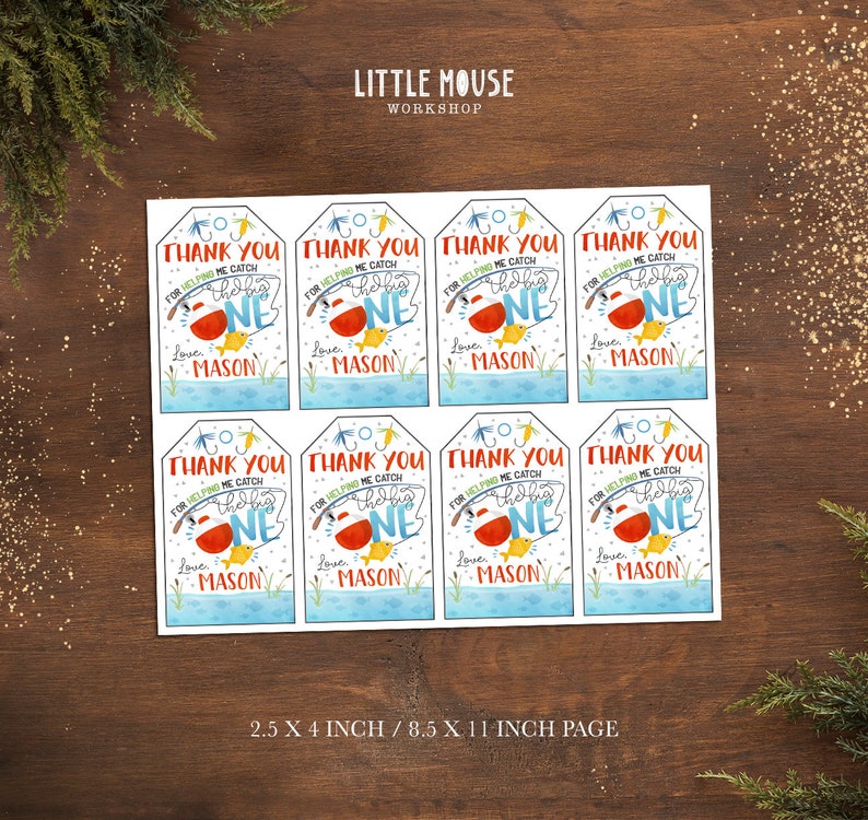 Fishing Birthday Thank You Tags - Etsy