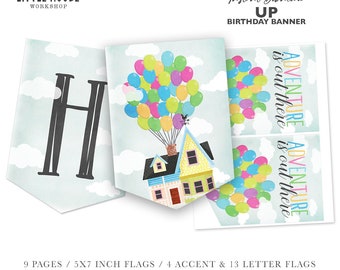 Dis Ney Pixar up Movie | Birthday Party Invite, One Banner, Highchair ...