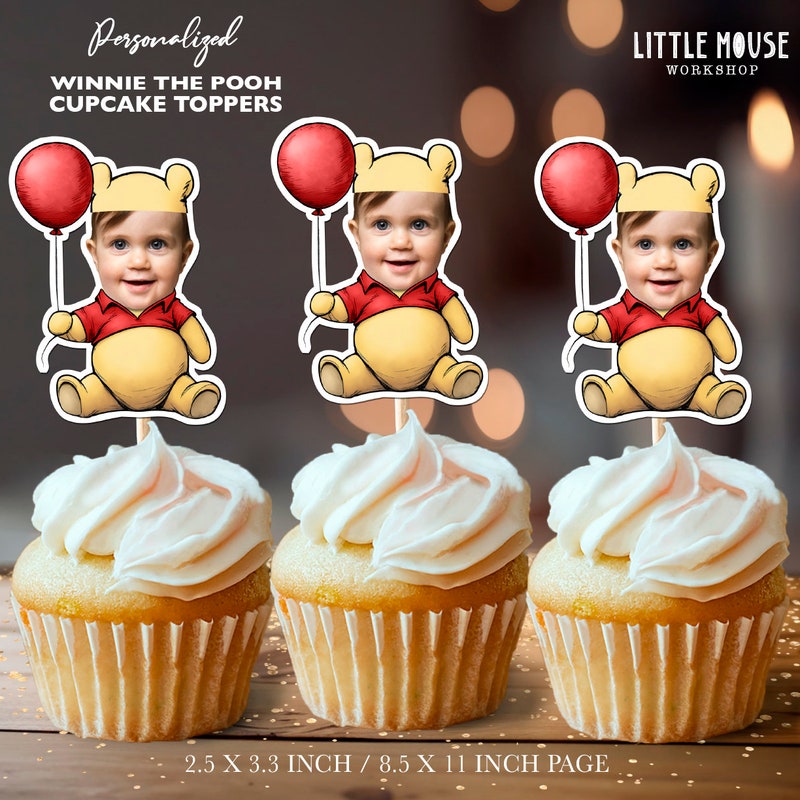 Pooh Cupcake Topper - Etsy