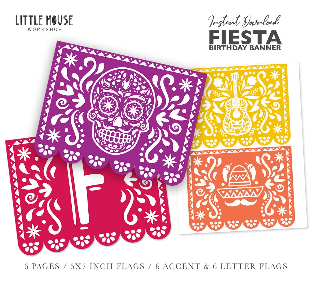 Fiesta Papel Picado Birthday Banner - Etsy