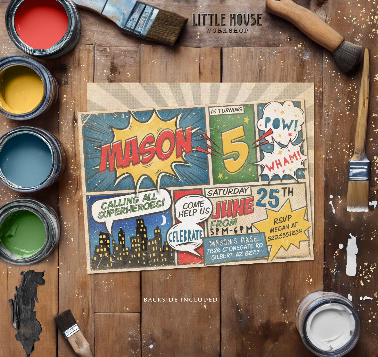 Comic Book Birthday Invitation - Etsy