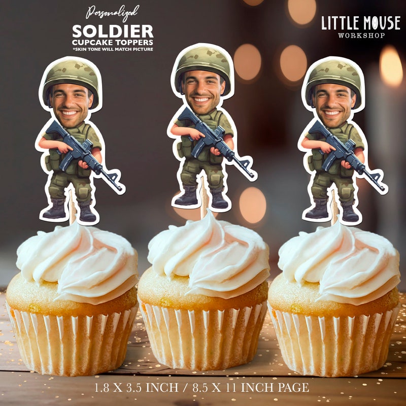 Army Cupcake Toppers - Etsy