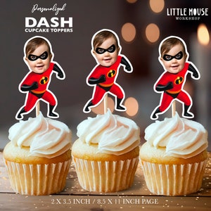 The Incredibles Dash Personalized Face Cupcake Toppers - Etsy