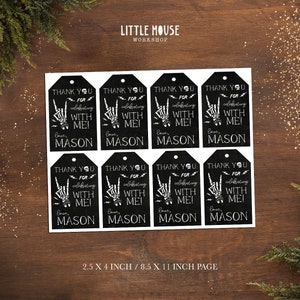 Bad Two the Bone Birthday Thank You Tags - Etsy