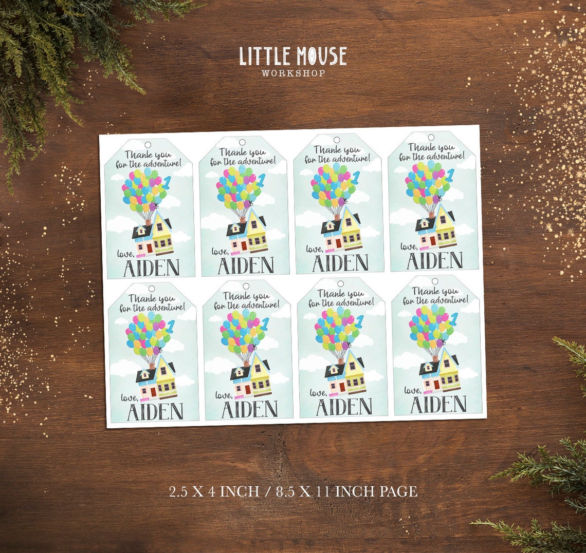 Up Birthday Thank You Tags - Etsy