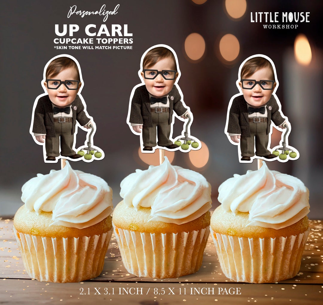 Up Carl Personalized Face Cupcake Toppers - Etsy