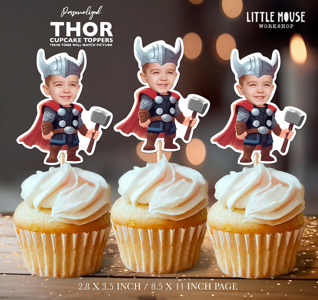 Thor Personalized Face Cupcake Toppers - Etsy