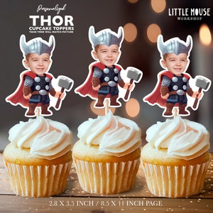 Thor Personalized Face Cupcake Toppers - Etsy
