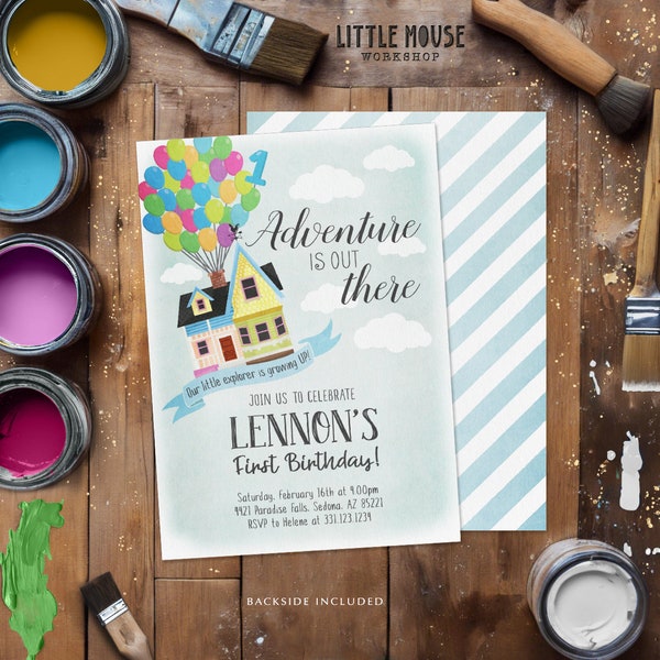 Pixar up Birthday Invitation - Etsy