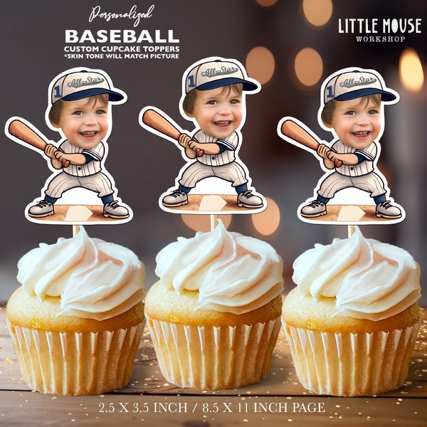 Baseball Cupcake Toppers - Etsy