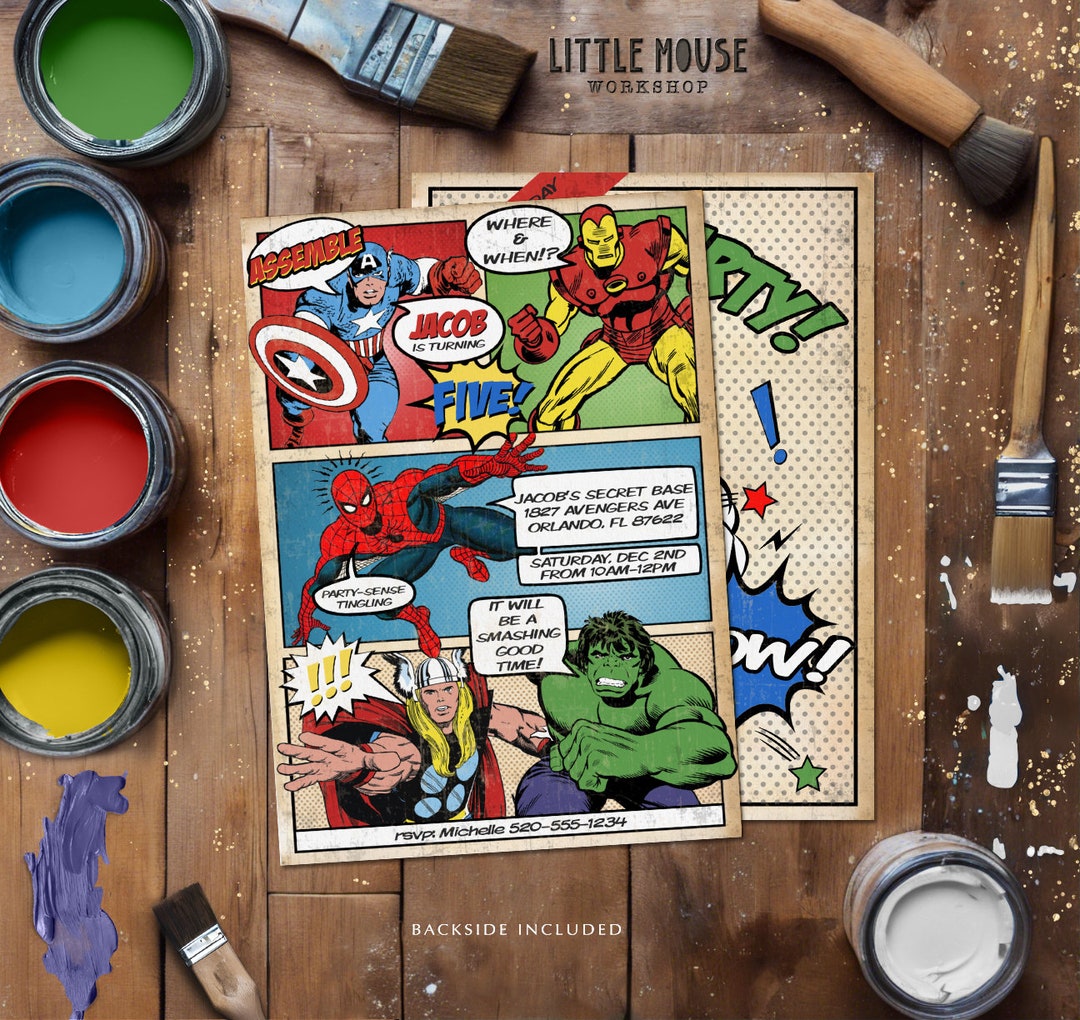 Comic Book Birthday Invitation - Etsy