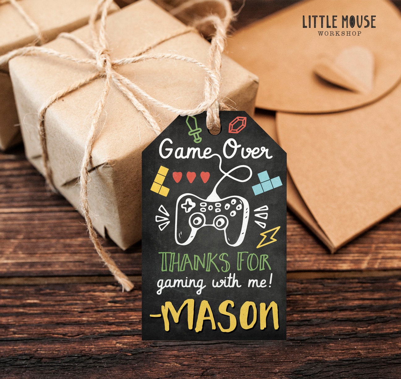 Video Game Birthday Thank You Tags - Etsy