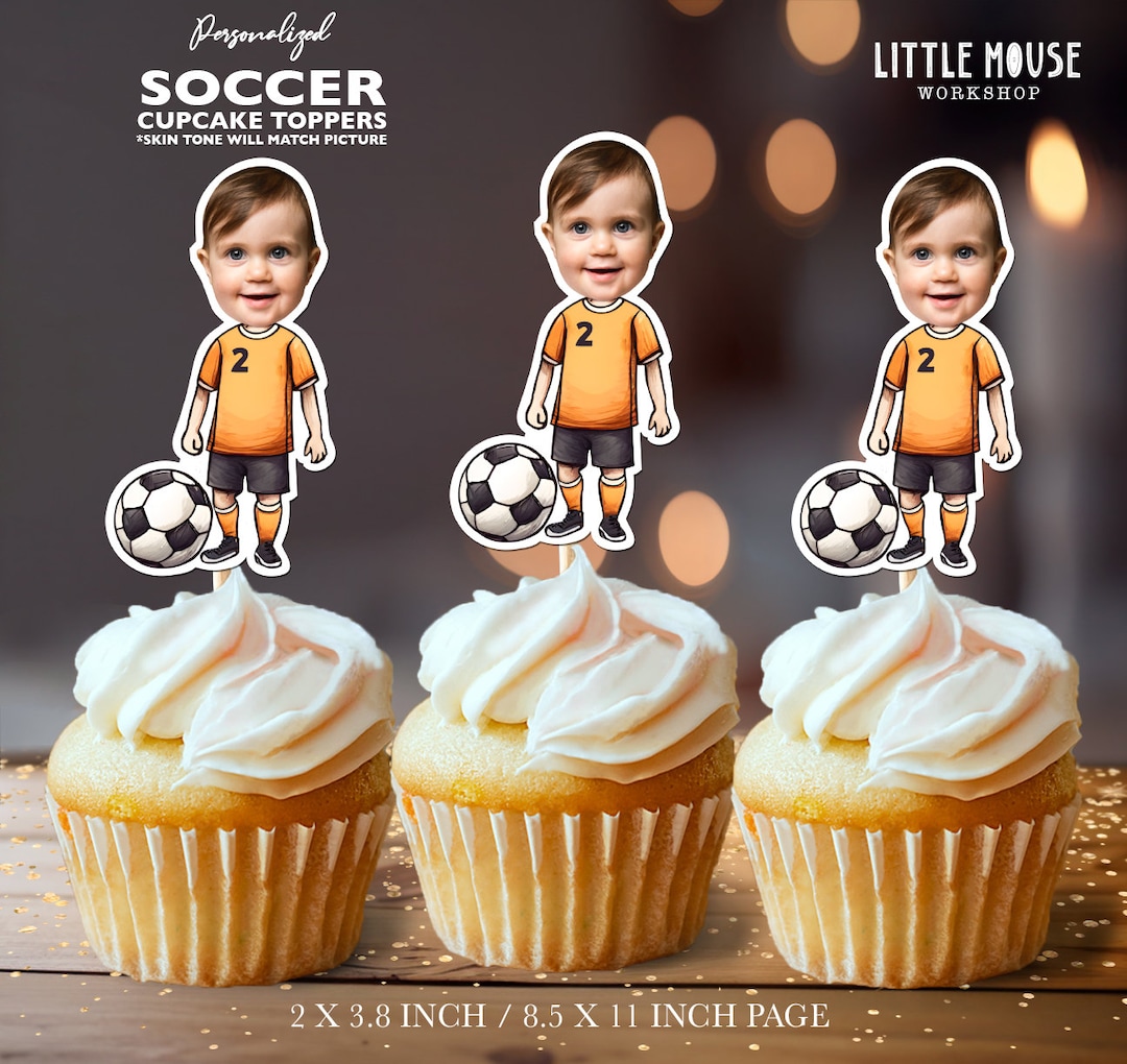 Soccer Personalized Face Cupcake Toppers - Etsy