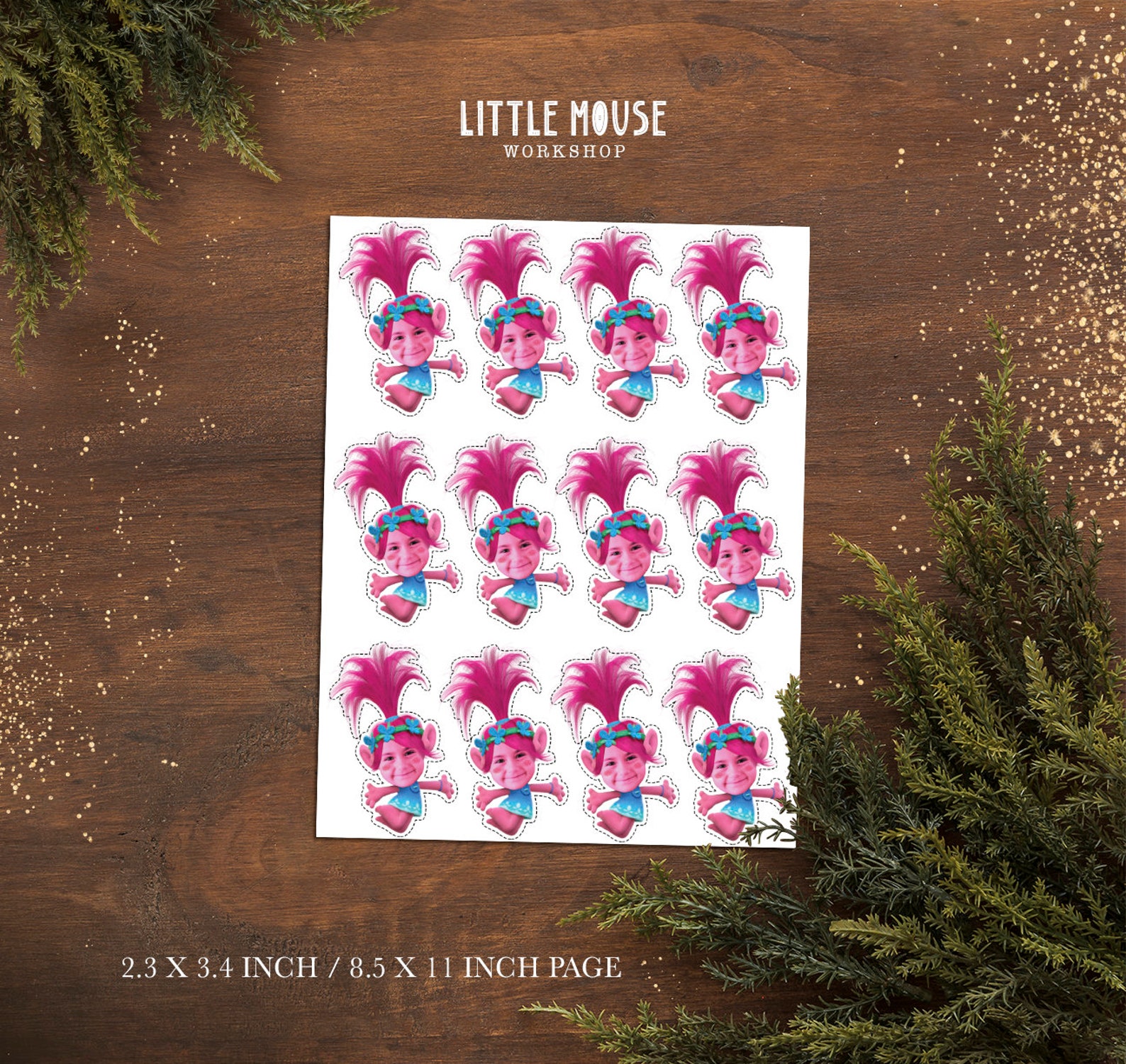 Poppy Personalized Face Cupcake Toppers - Etsy