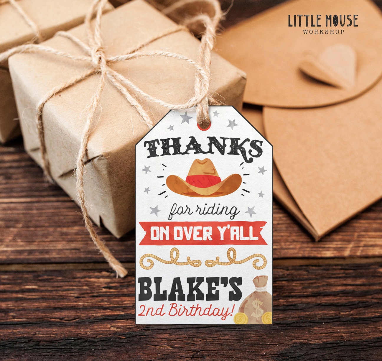 Western Birthday Thank You Tags - Etsy