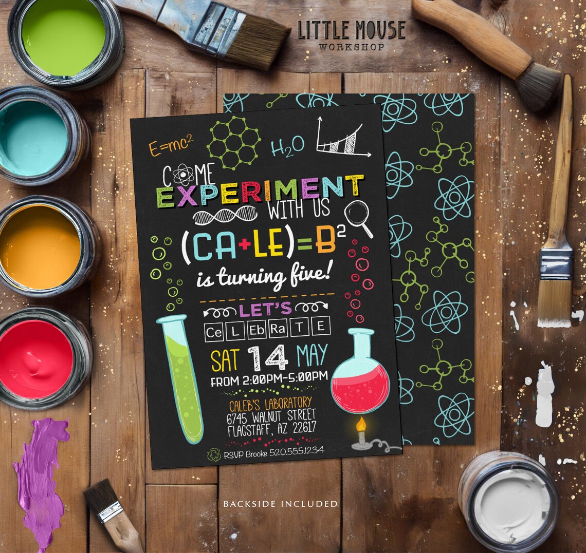Science Birthday Invitation - Etsy