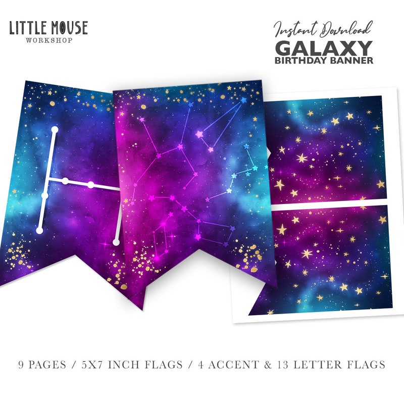 Galaxy Birthday Banner - Etsy