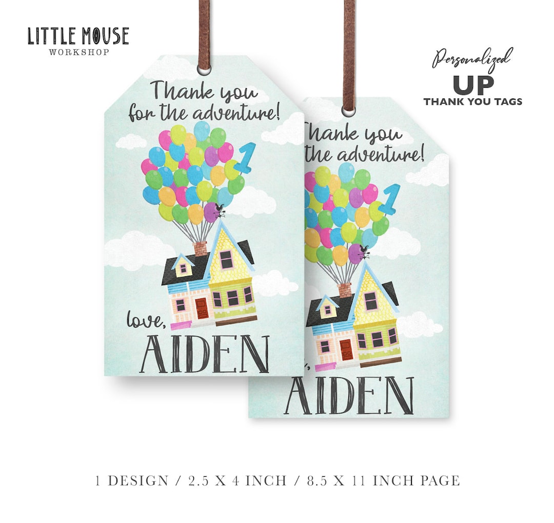 Up Birthday Thank You Tags - Etsy