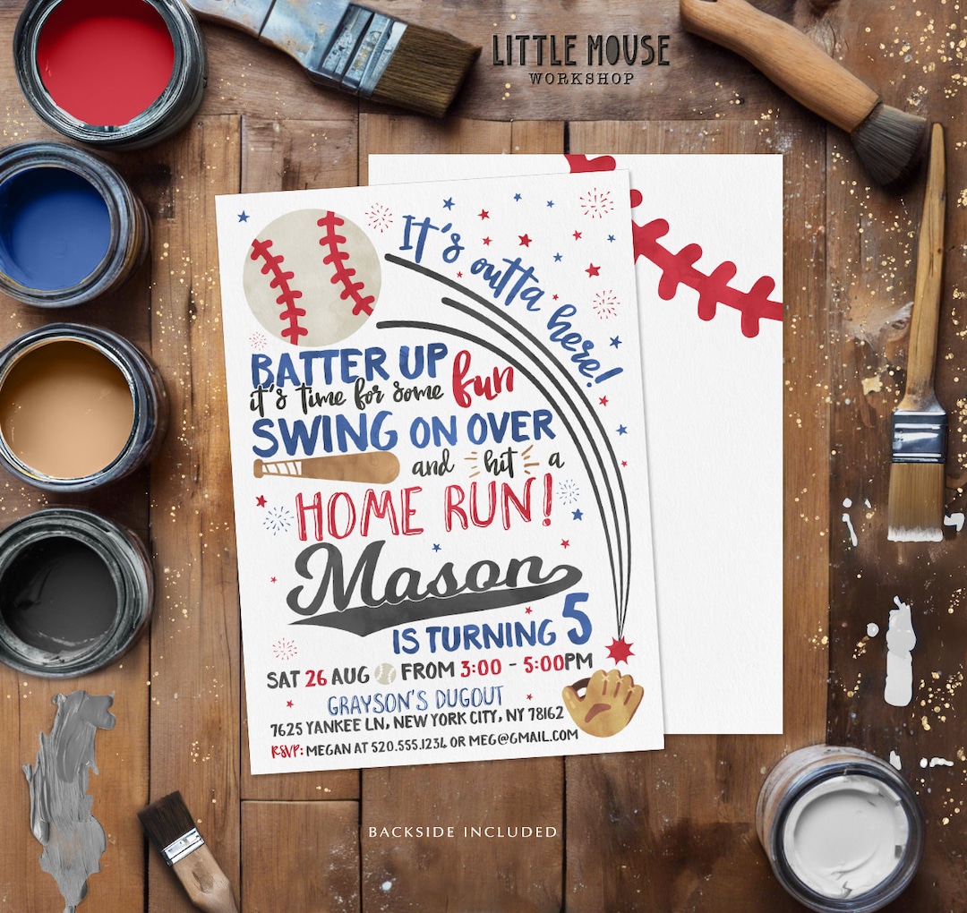 Baseball Birthday Invitation - Etsy
