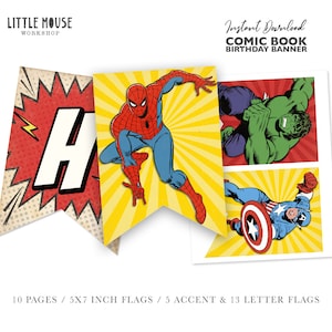 Comic Book Birthday Banner - Etsy