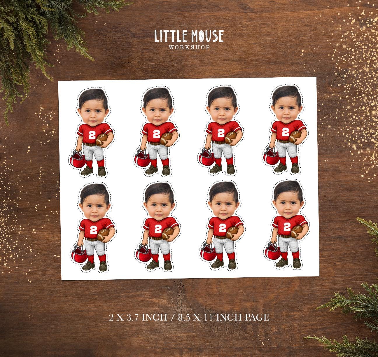 Football Player Personalized Birthday Cupcake Toppers | Custom Face ...