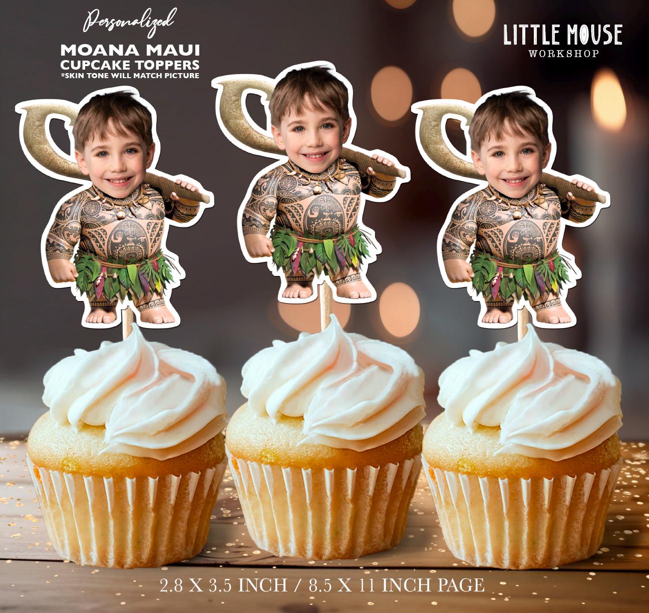 Maui Personalized Face Cupcake Toppers - Etsy