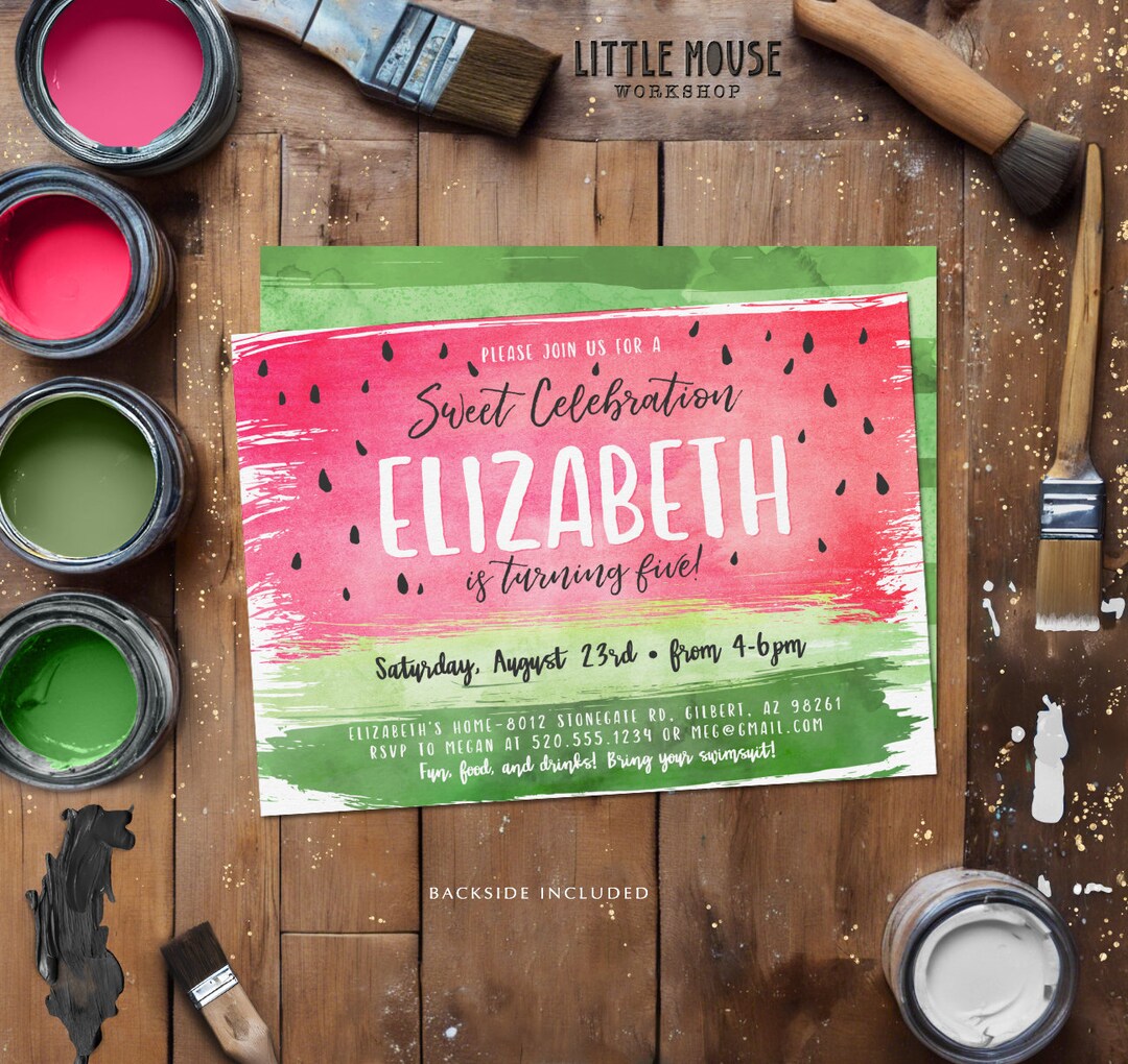 Watermelon Birthday Invitation - Etsy