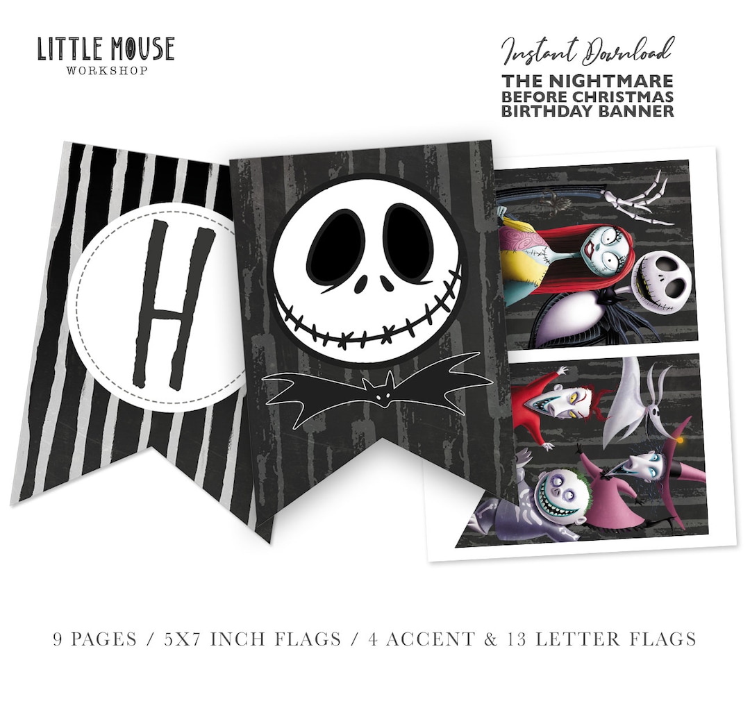 The Nightmare Before Christmas Birthday Banner - Etsy