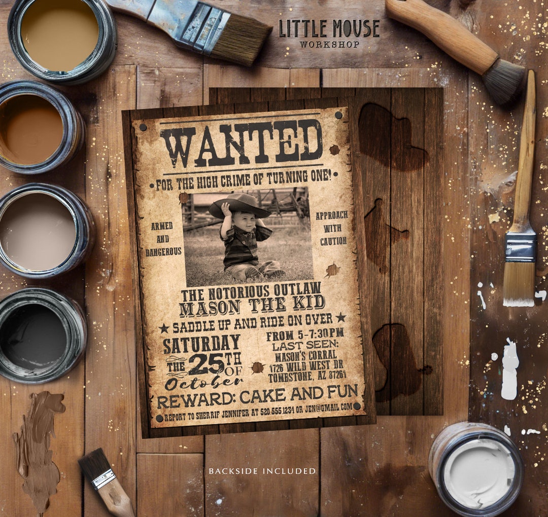 Western Wanted Poster Birthday Invitation - Etsy