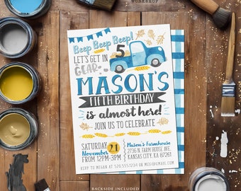 Editable Little Blue Truck Birthday Party Welcome Sign Design | Instant Download | Digital ...