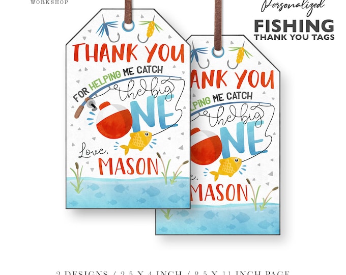 Editable Fishing Birthday Favor Tags Fishing Favors Thank You Tags the ...