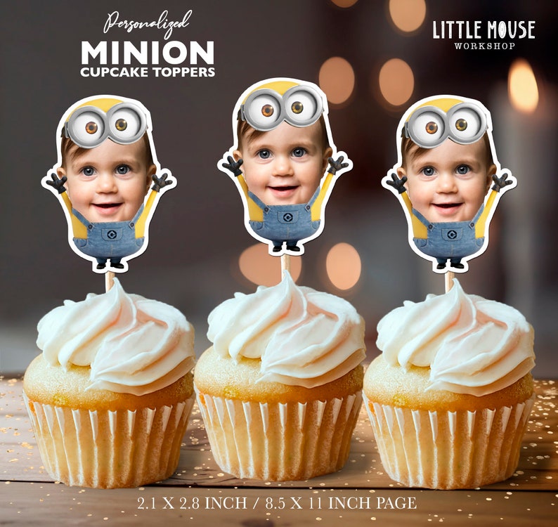 Minions Personalized Face Cupcake Toppers - Etsy