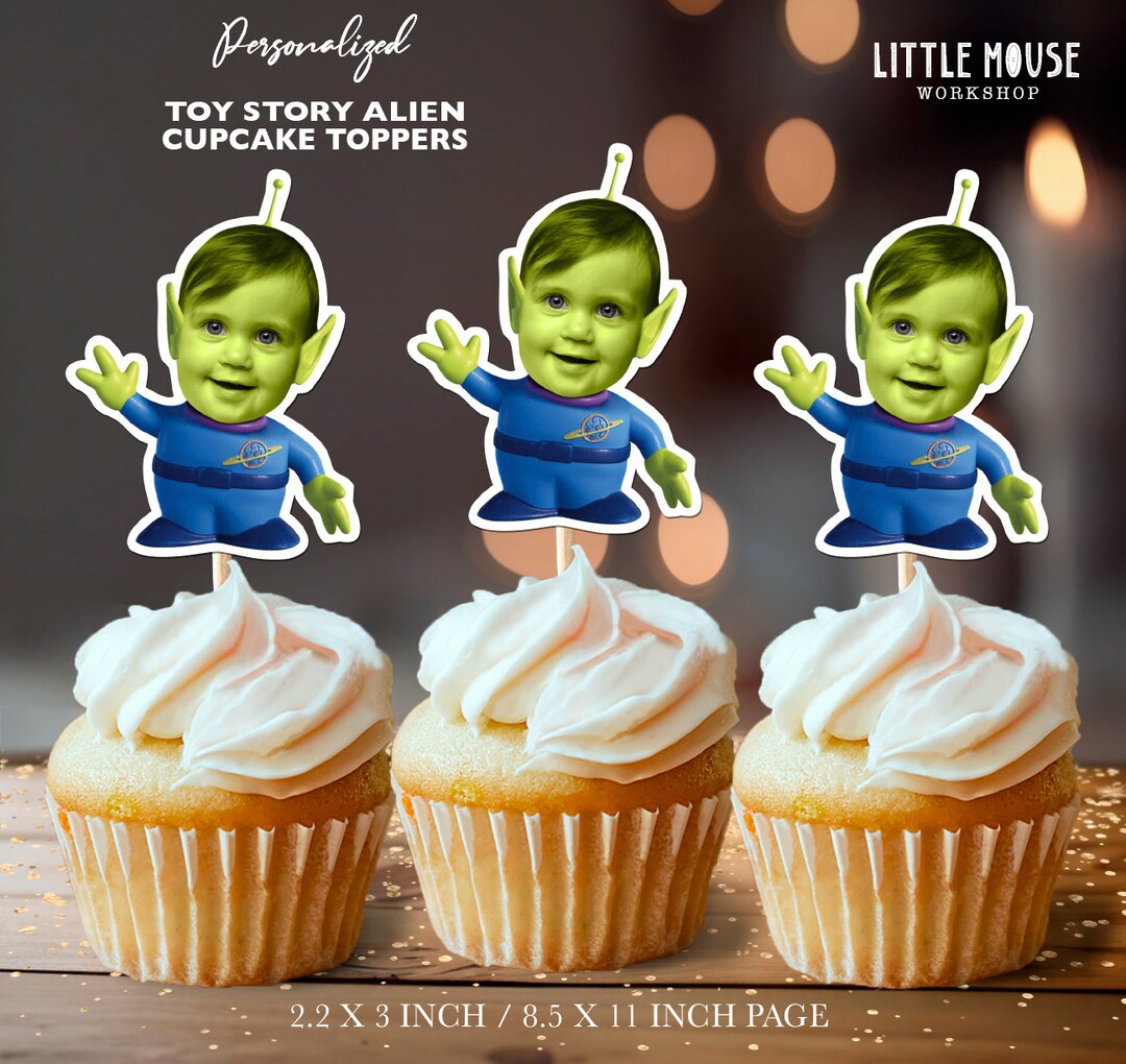 Toy Story Alien Personalized Face Cupcake Toppers - Etsy