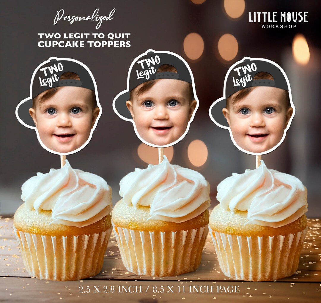 Two Legit to Quit Personalized Face Cupcake Toppers - Etsy