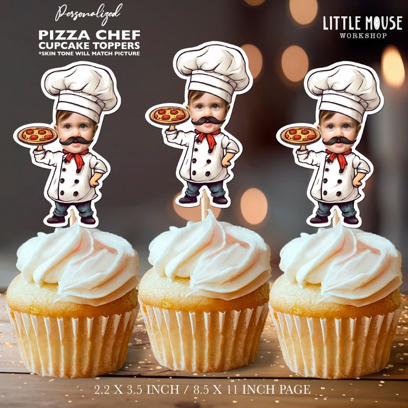 Chef Cupcake Toppers - Etsy