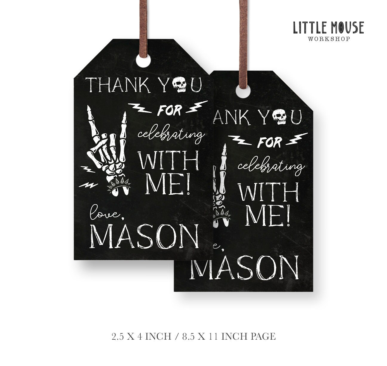 Bad Two the Bone Birthday Thank You Tags - Etsy
