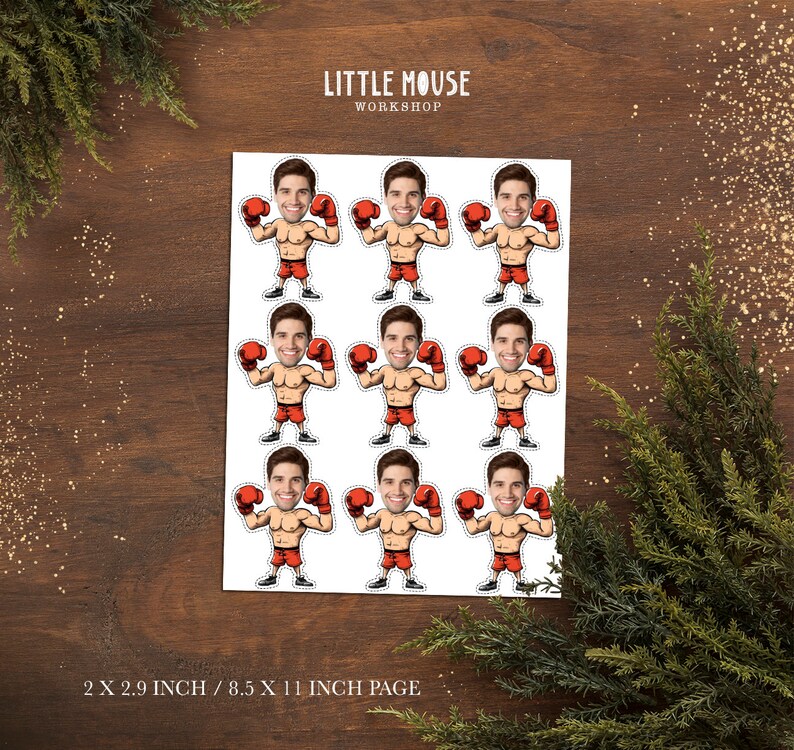 Boxing Personalized Face Cupcake Toppers - Etsy
