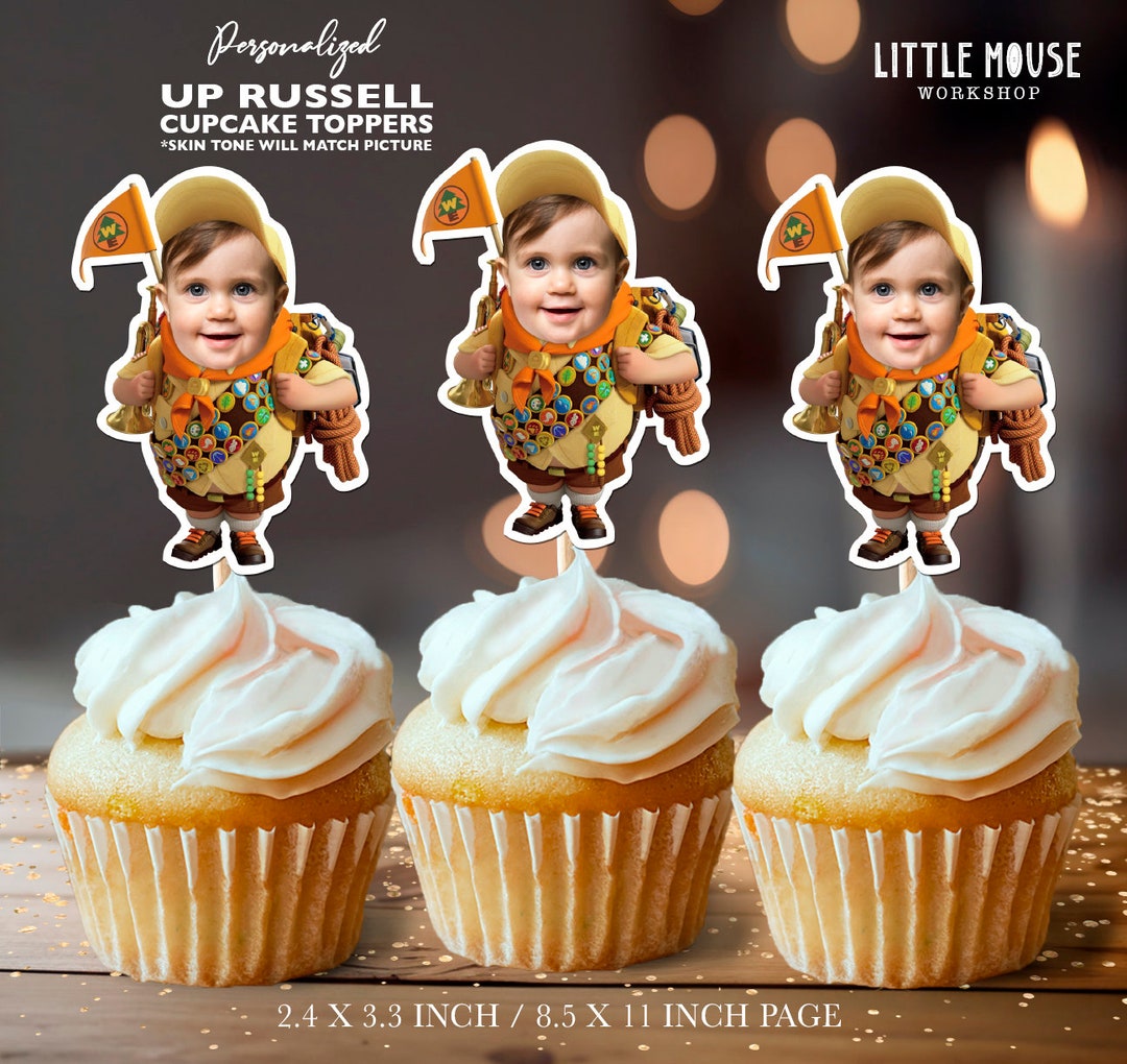 Up Russell Personalized Face Cupcake Toppers - Etsy
