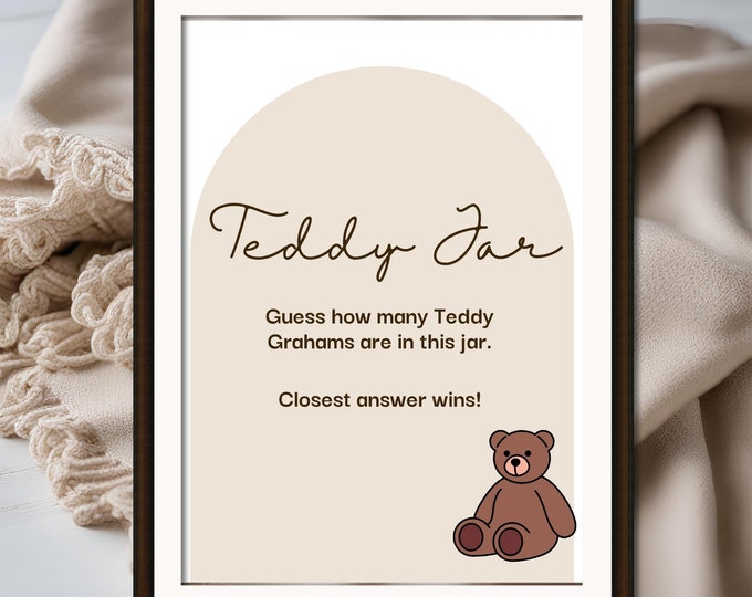 Guess How Many Teddy Grahams in the Jar? | Editable & Printable Baby ...