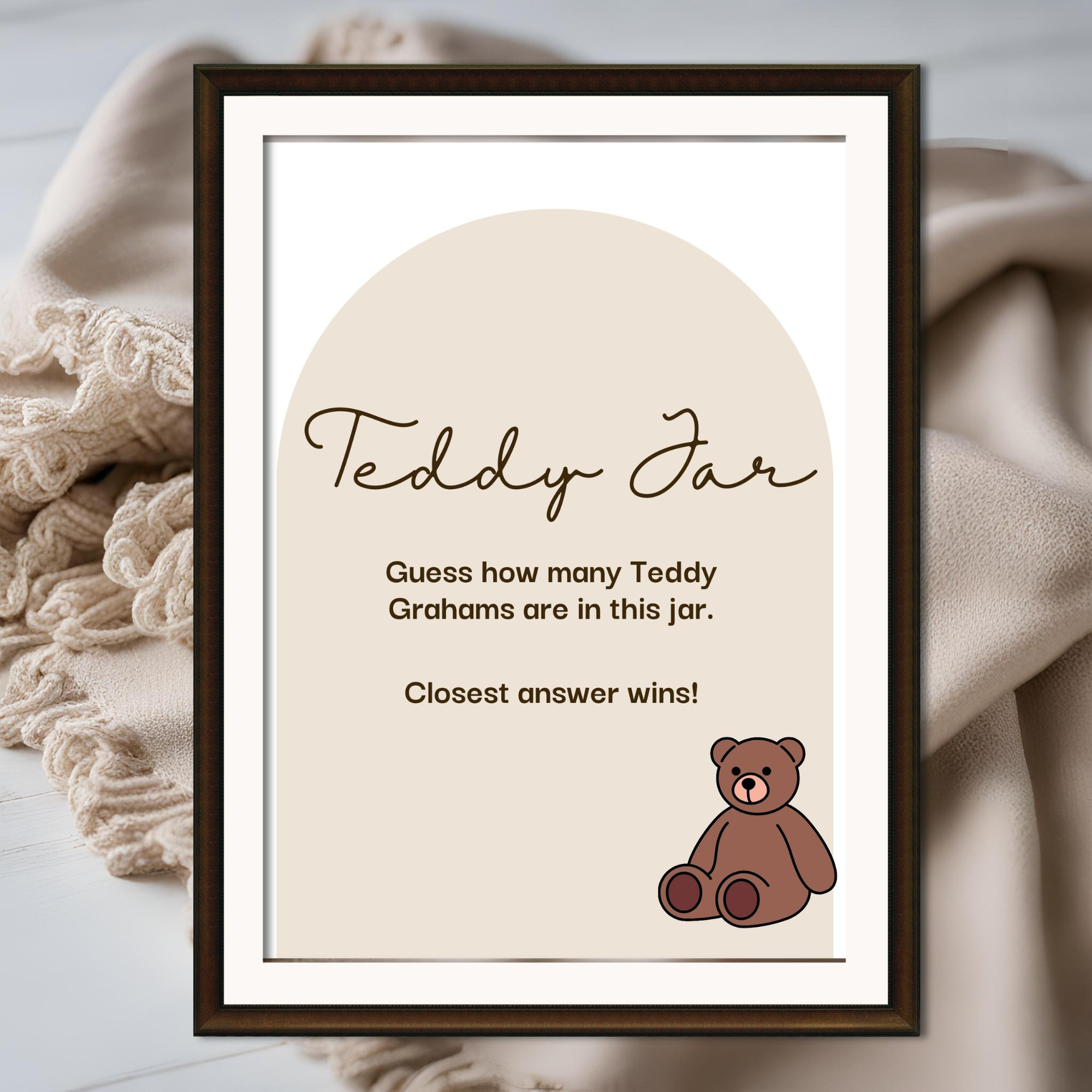 Guess How Many Teddy Grahams in the Jar Editable & Printable Baby ...