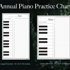Piano Practice Chart Track Your Practice for the Entire Year Instant ...