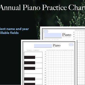 Piano Practice Chart Track Your Practice for the Entire Year Instant ...