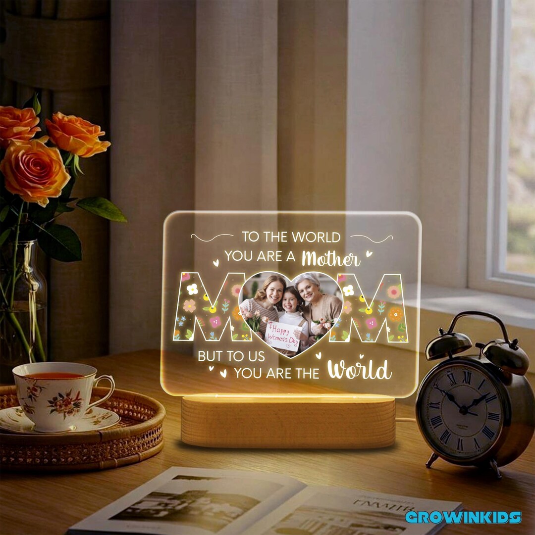 Personalized Photo Night Light for Mom, Mother Day Gift, Family Photo ...