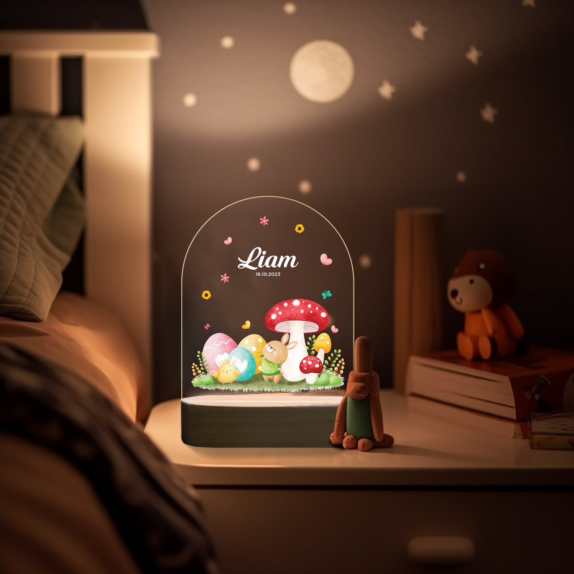 Animals Night Light, 3D Night Light, Personalized for Baby With Night ...