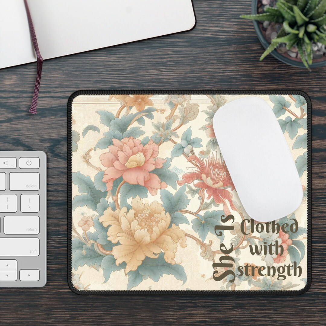 Floral Empowerment Gaming Mouse Pad - Perfect for Gamers, Workspaces ...