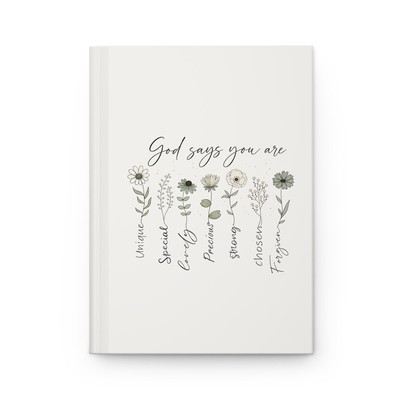 Personalized Notebook, Custom Name Book, God Says You Are Floral ...