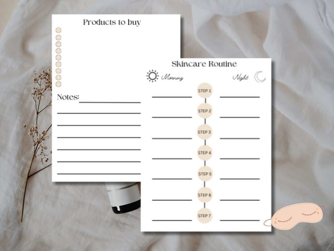 Skincare Planner Printable Skincare Routine Template Skincare Tracker ...