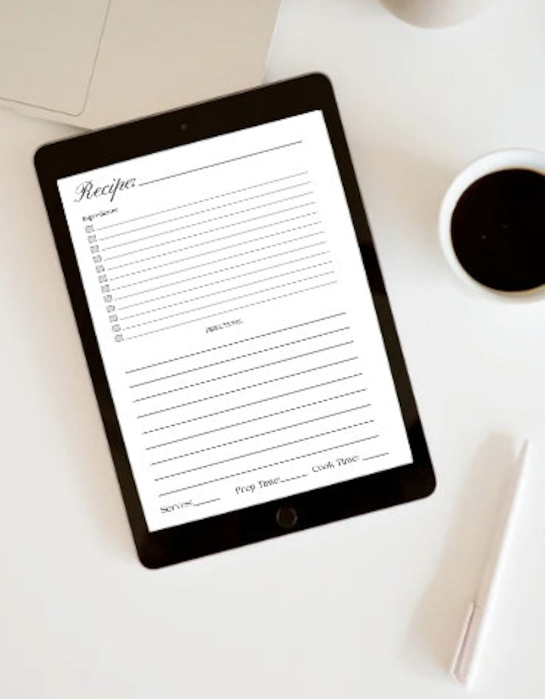 Recipe Template Page, Blank Recipe Page, Recipe Card, Minimalist Recipe ...