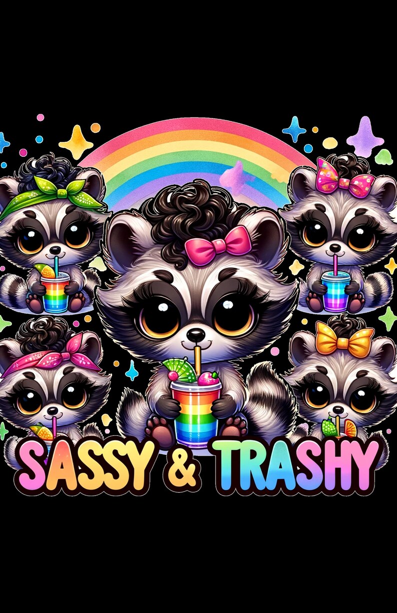 Funny Raccoon & Opossum Clipart: Sassy Trashy PNG (digital Download) - Etsy