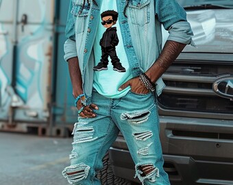 Boondocks Style Cartoon, Rapper,ski Mask, Hip Hop, Gangster, PNG ...